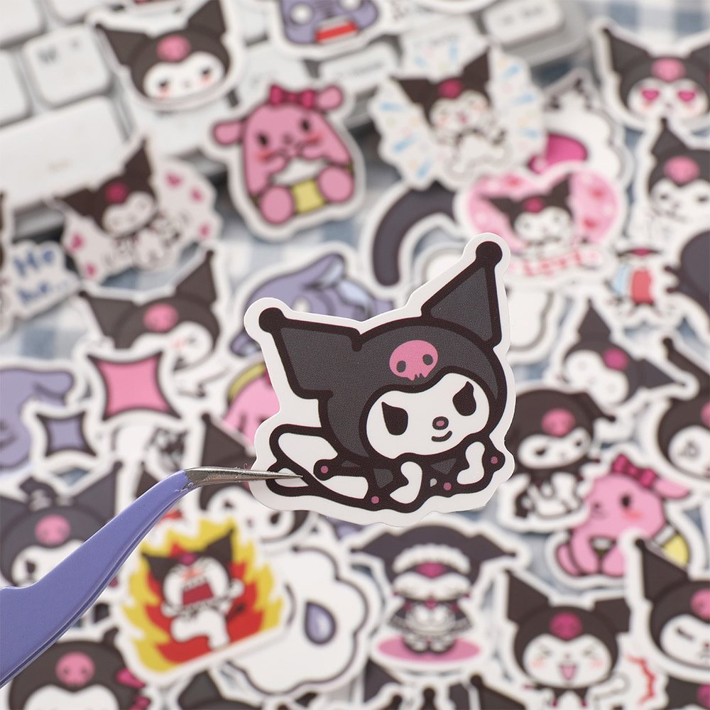 Sanrio Sticker 60pcs Stickers Kuromi Cute Cartoon Phone Case Helmet