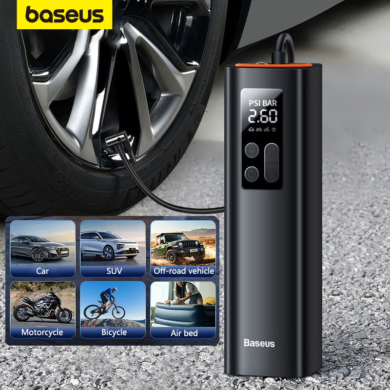 Baseus Electric Tire Inflator Pump DC 150 PSI Smart Inflator (12v ...