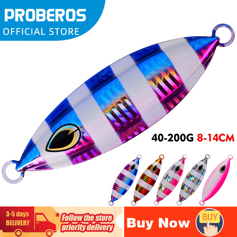 PROBEROS 1PC Slow Jig Fishing Lure 40-60-80-100-150-200g Luminous Shore ...