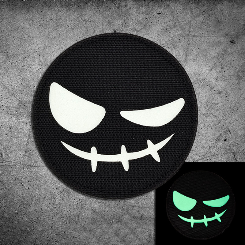 Luminous Style Evil Smiley Patch Unique Badge Velcro For Clothing Backpack Decoration | Shopee ...