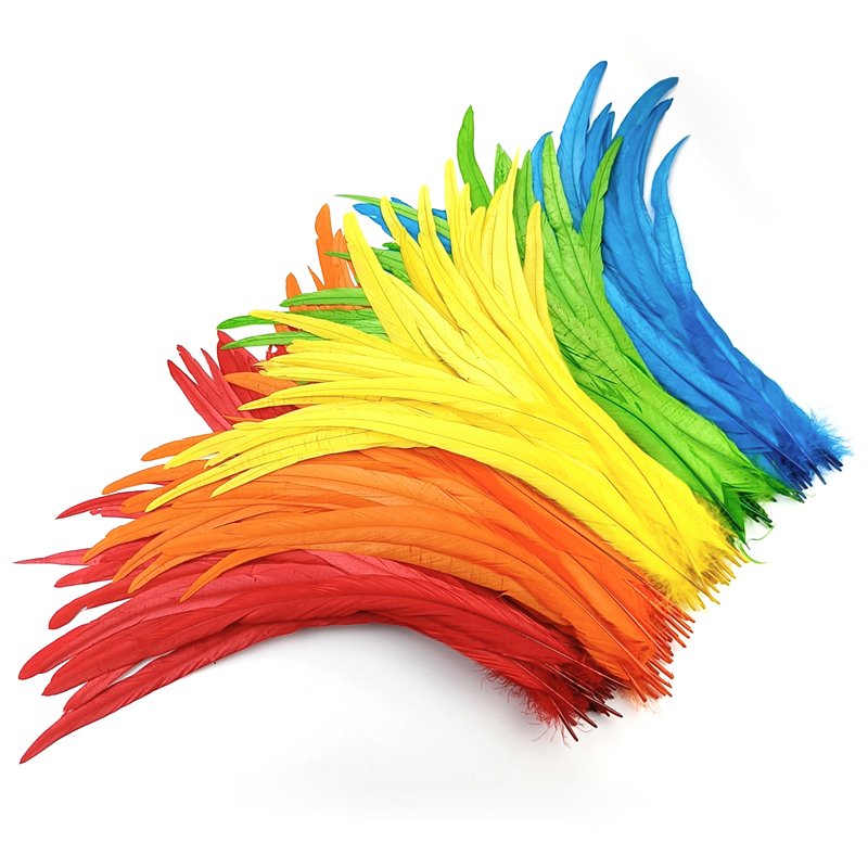 20Pcs Rooster Tail Feathers Carnival Crown Decoration Handicraft ...
