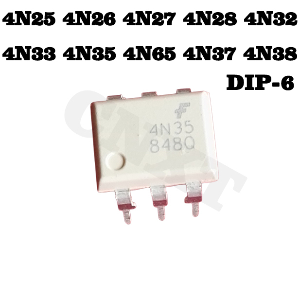 10Pcs/lot 4N25 4N26 4N27 4N28 4N32 4N33 4N35 4N37 4N38 4N36 DIP-6 In ...