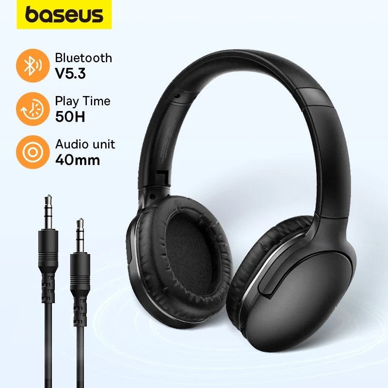 Baseus D02 Pro Wireless Headphones Stereo Surround Bass Built-in Mic ...