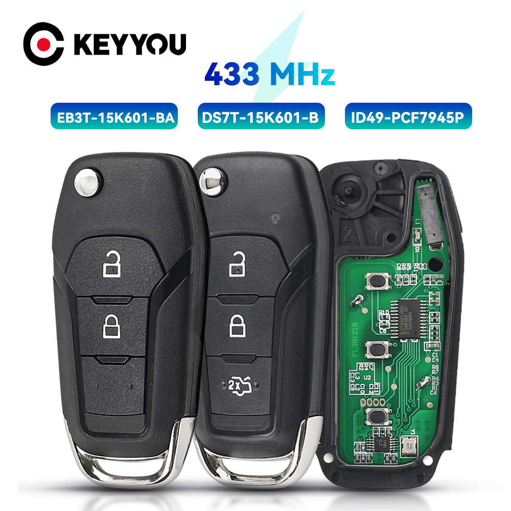 433Mhz Remote Car Key Control For Ford KA Mondeo Glaxy S-Max Ranger ...