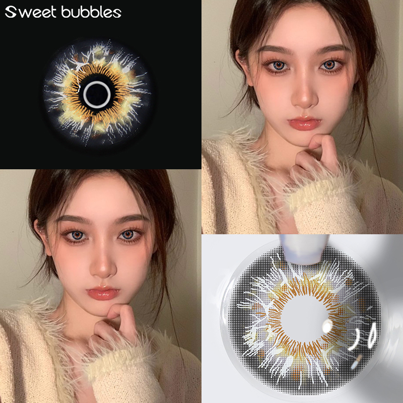 sweet bubbles Contact Lenses No Degree Brown Eye Cosmetic 2 Pcs ...