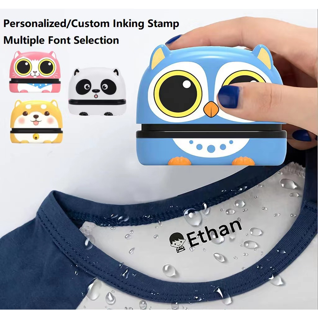 【Free ink】Custom Name Stamp For Baby Kids Cute Teacher Clothes Diy ...