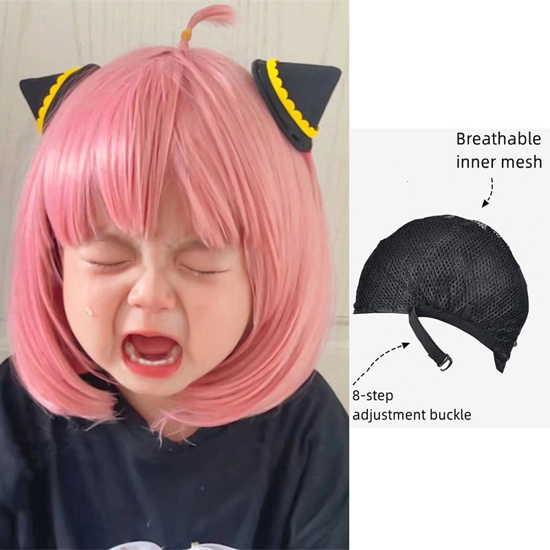 Light Pink Bob Short Wig For Children wig fluffy Short Wig Korean Have ...