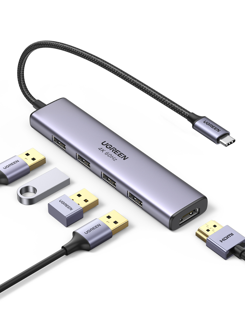 UGREEN USB C Hub 4K 60Hz HDMI Ethernet USB 3.0 Port PD 100W TF SD Card Reader Adapter Macbook ...