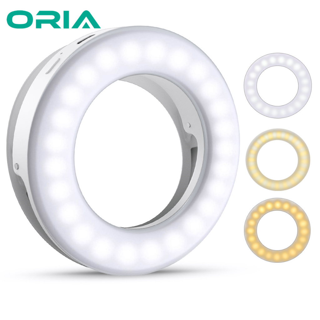 ORIA USB Rechargeable Mobile Phone Fill Light Adjustable Brightness ...