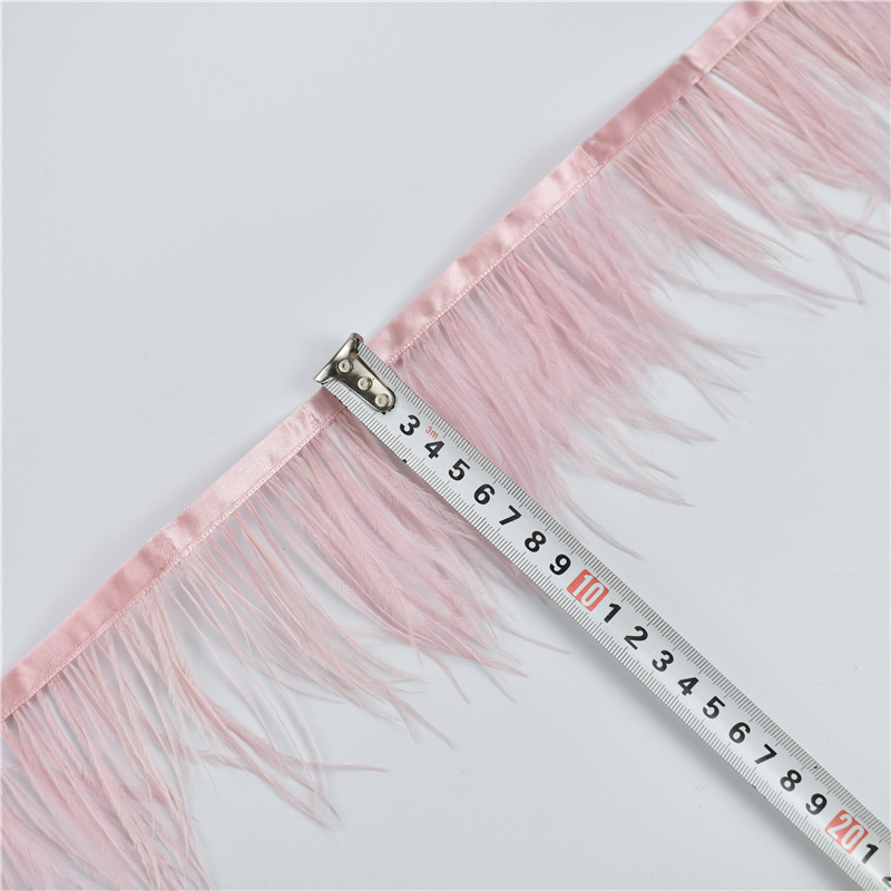 2Meters Leather Pink Ostrich Feather Trims Fluffy Turkey Feather Boas ...