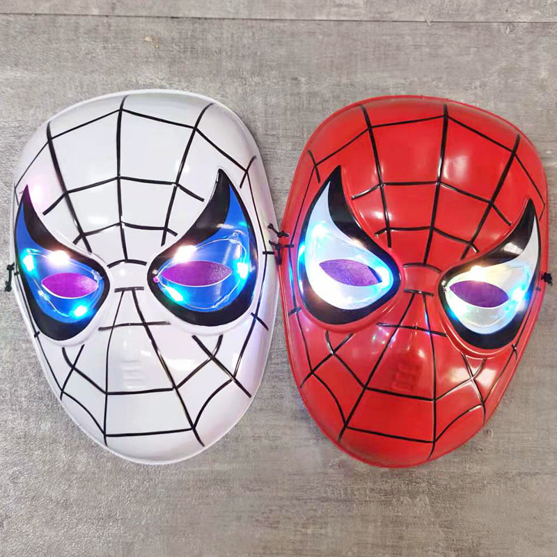 Glowing Children's Anime Spider Man Mask COS Halloween Dressing Theme ...