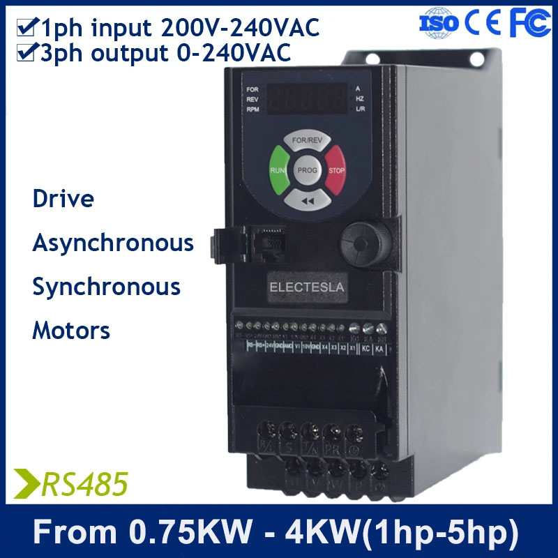 VFD Inverter 0.75KW to 4KW 1 Phase Input 3 Phase Output 220V ...