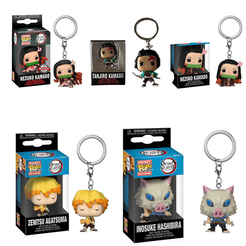 Keychain Funko Pop Demon Slayer Kamado Tanjiro Nezuko Agatsuma Zenitsu ...