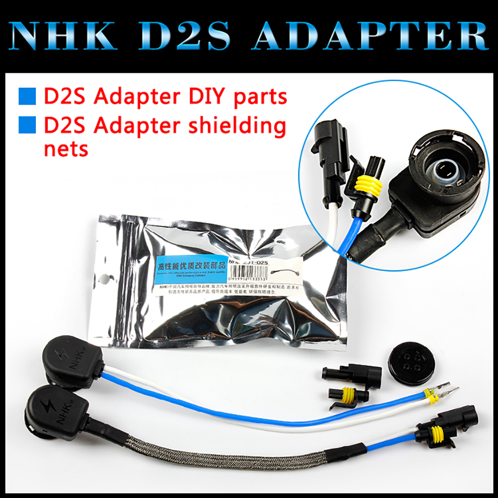 2Pcs Lampholder Adapter Cable Socket Connector Converter for Xenon HID ...