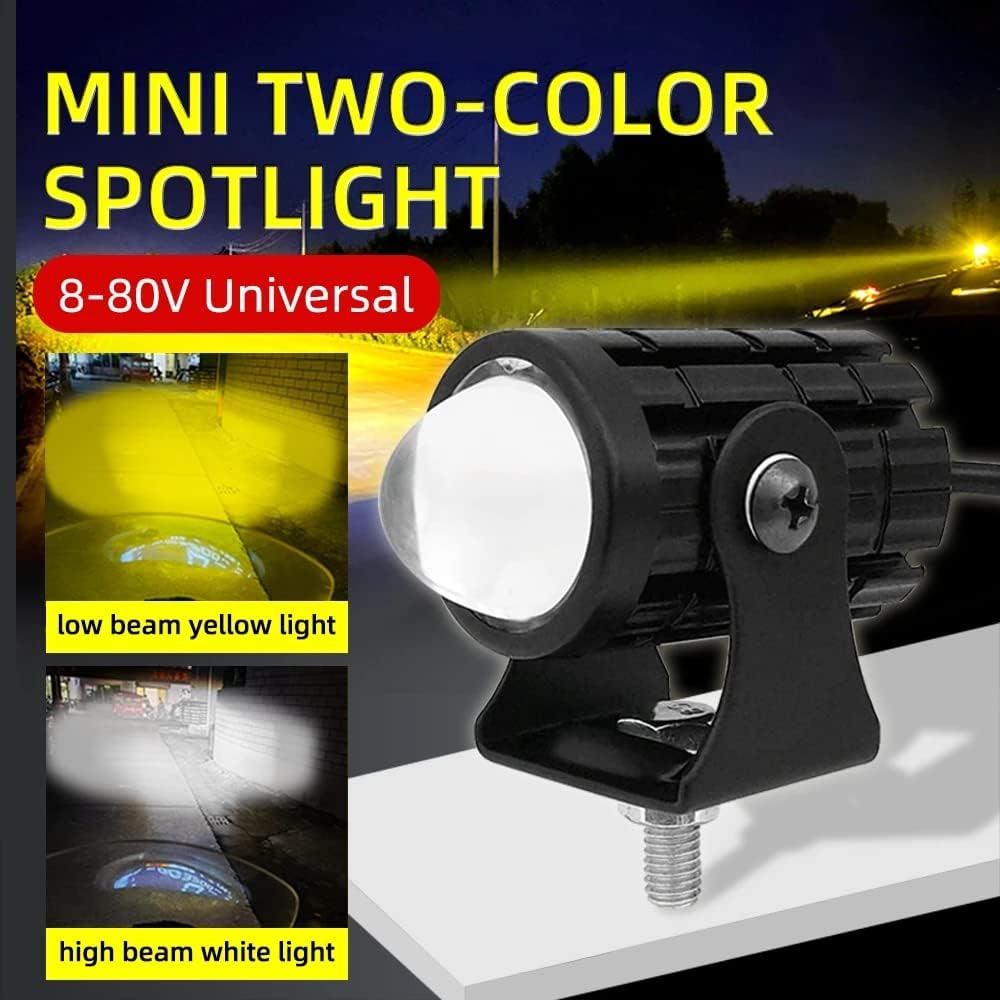 2PCS 60W Super Bright Mini Driving Light Set Led Lights Motorcycle Headlight 2 Color Car Dual ...