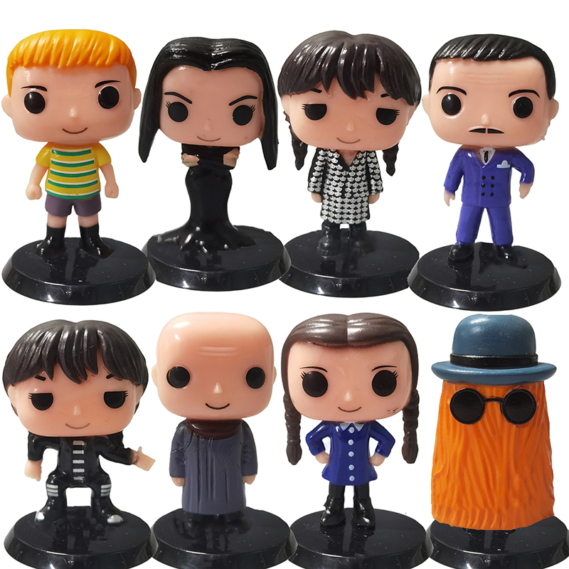 8pcs Wednesday Addams Funko pop Miniature Figures Morticia Addams ...