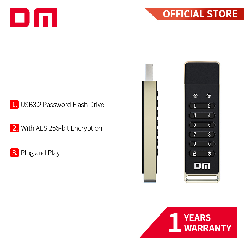 DM FD063 256-bit Encrypted Password Secure Flash Drive USB3.2 Support ...