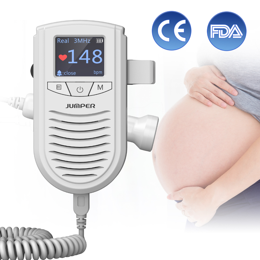 JUMPER 100S6 Fetal Doppler Prenatal Fetal Heart Beat Rate Baby Heart ...