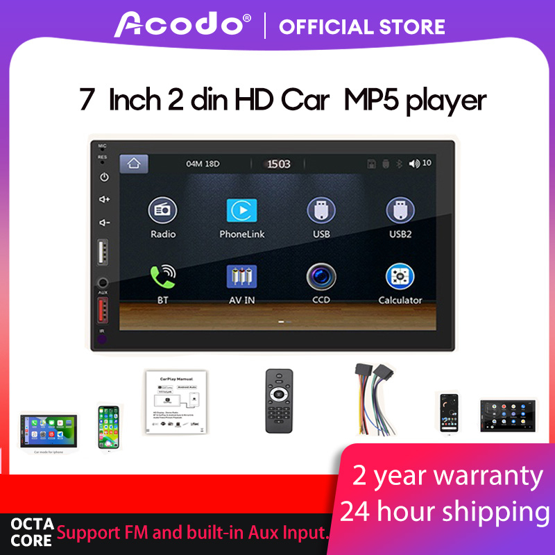 Acodo Carplay Car Stereo 1080P HD 7inch Car Radio Bluetooth MP4 MP5 ...