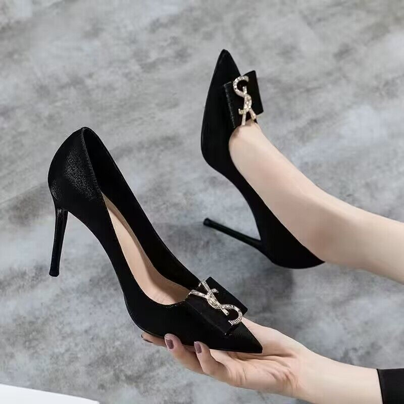 Korean Style Women High Heels Pointed Toe Buckle Stilettos Heels ...