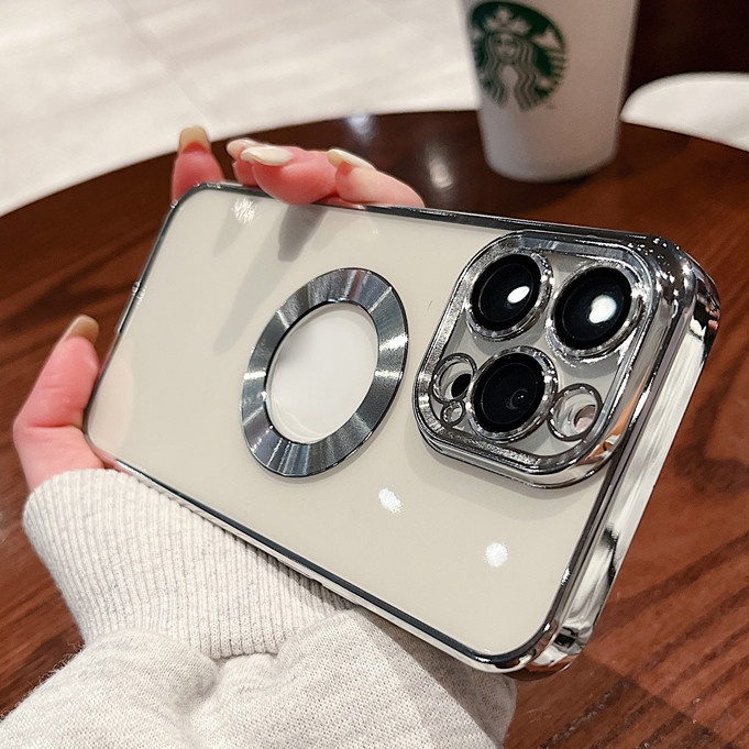 Luxury Metal ring Frame Crystal Clear Shockproof Case Compatible For ...