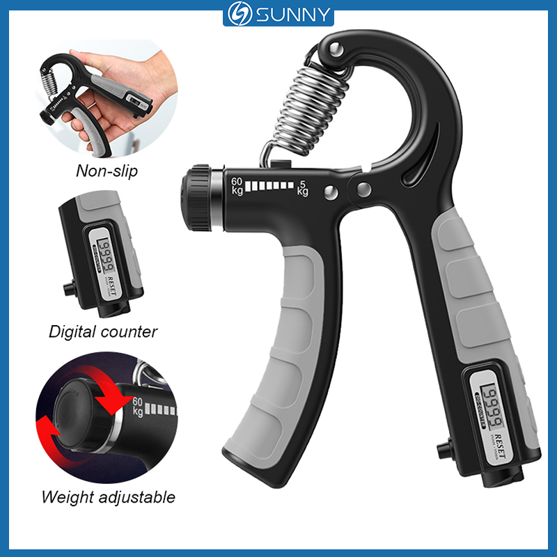 SunnyFit Hand Grip Strength Trainer Gripper Electronic Counter 5kg-60kg ...