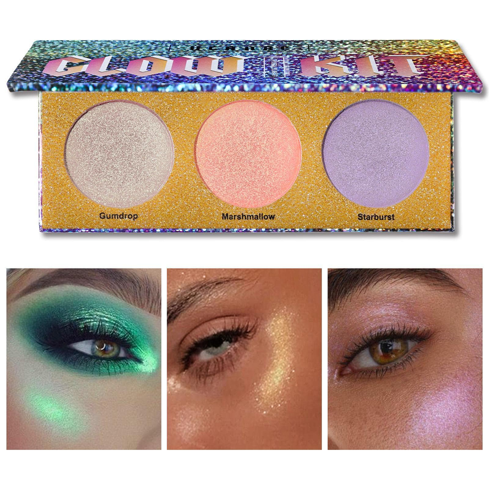 UCANBE Duochrome Highlighter Palette Glow Kit Shimmer Shine Metallic ...