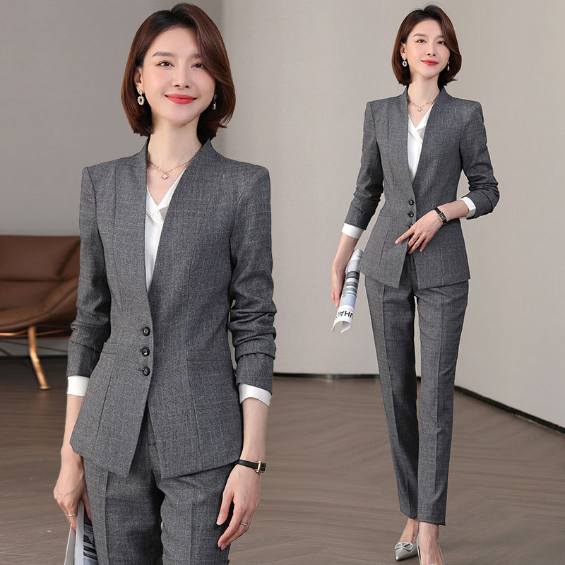 8955 Gray Professional Suit Suit Women Autumn Winter High-End Fashion ...
