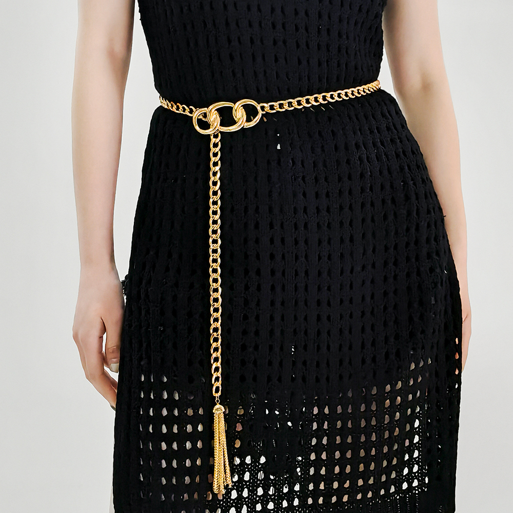 Women's Gold Waist Chain Belt Fashion Simple Metal Belt Lady Decoration ...