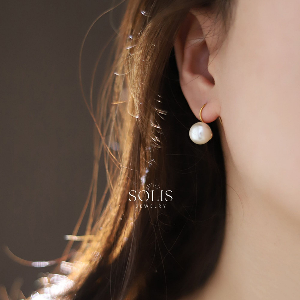 Pearl Hook Earrings 1 Pair • Waterproof Non Tarnish Hypoallergenic ...
