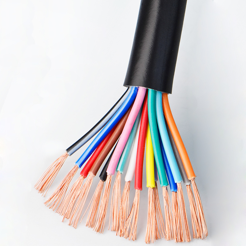 RVV 20 Cores Copper Wire Conductor Electric AVVR KVVR Cable Black Soft ...