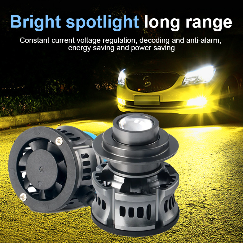 2PCS Automotive Laser Led Fog Light Headlight Projector Bulb Lens H11 H7 9005 9006 Fog Lamp 50W ...