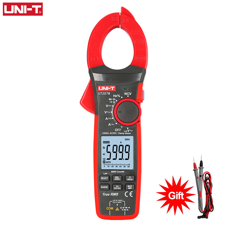 UNI-T True RMS Digital Clamp Meter AC DC Current 1000A 1000V UT207B ...