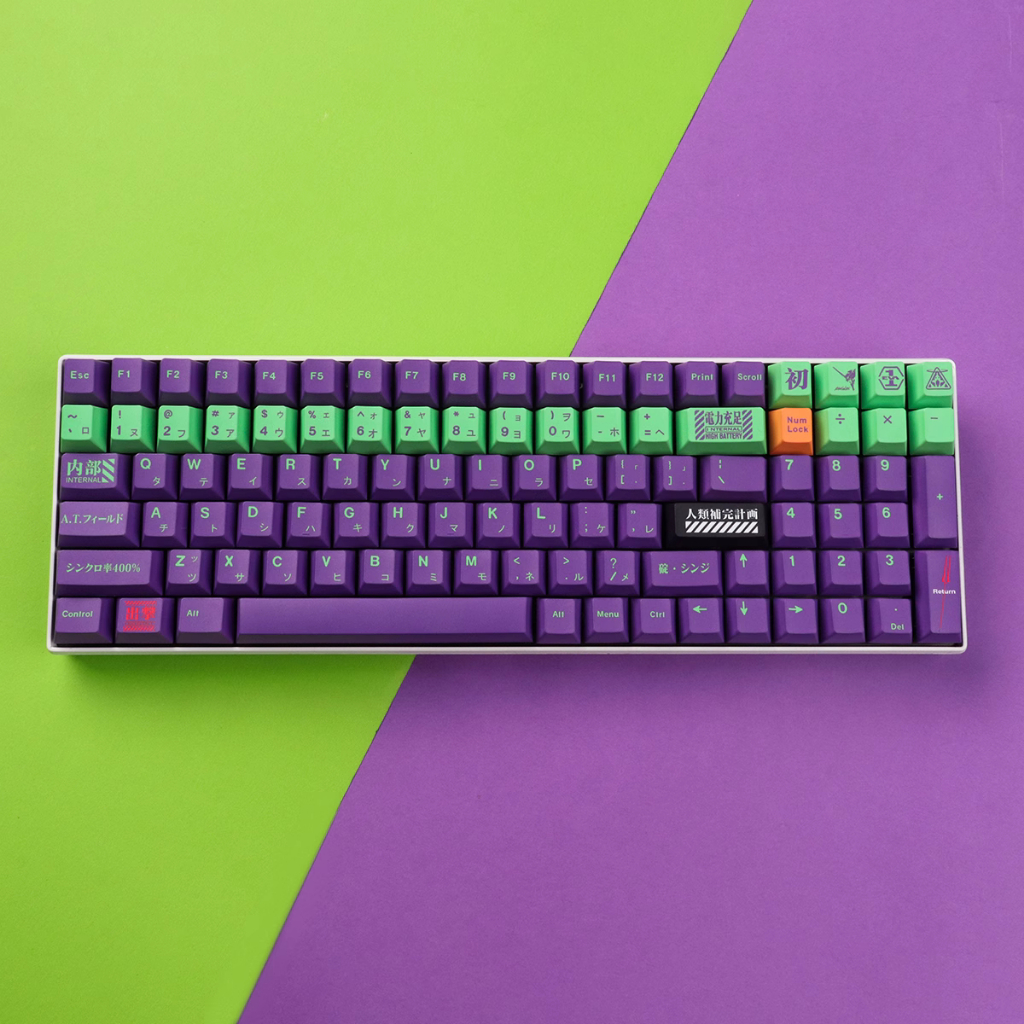129 Keys PBT EVA Purple Keycap DYE-SUB Cherry Profile Japanese ...