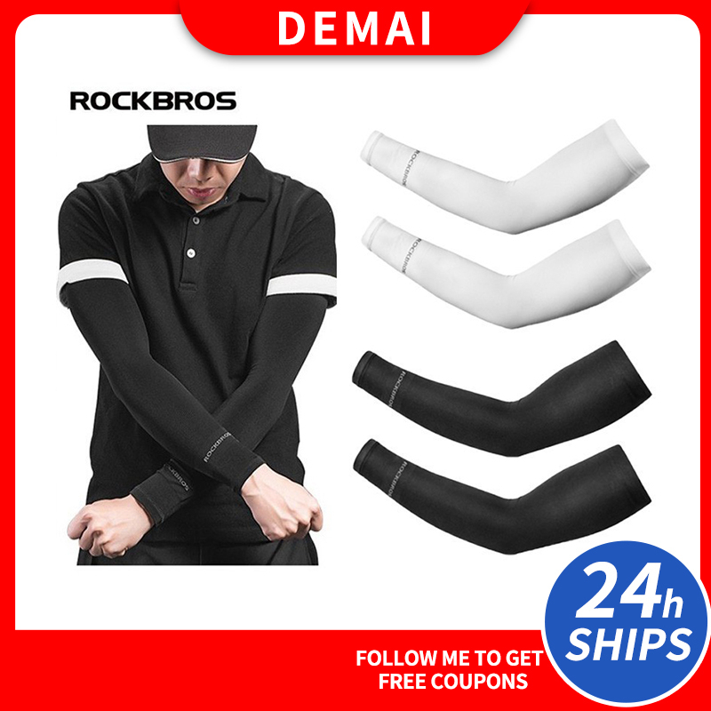 ROCKBROS Cooling Arm Sleeves Unisex UV Protective Arm Cover Suitable ...