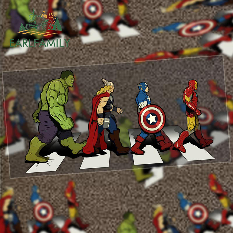 EARLFAMILY 13cm x 6.9cm Marvel Warning Graphics Car Styling Hulk Iron ...