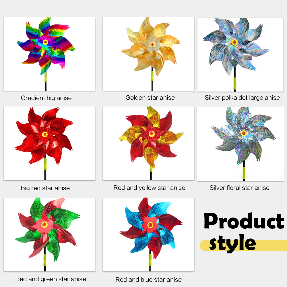 Colorful Bird-Repelling Plastic Windmill Garden Farm Double-Sided ...