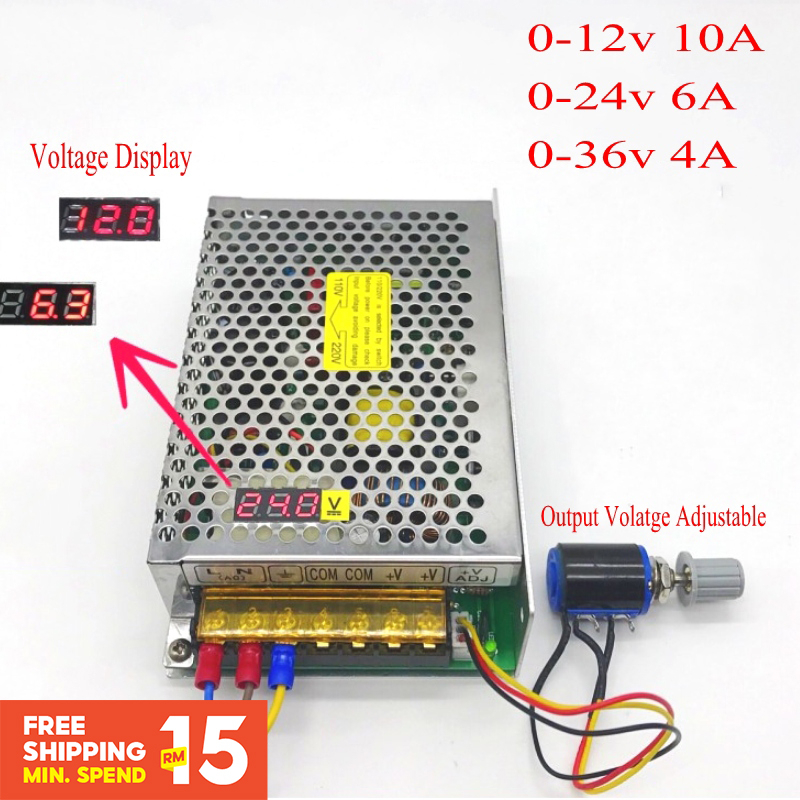 ⭐⭐⭐Digital display AC 220v 110v to DC 12V 24V 36V 150W Adjustable ...