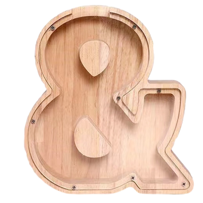 Wooden Letter Piggy Bank Storage Coin Box DIY Name Alkansya Coin Bank ...