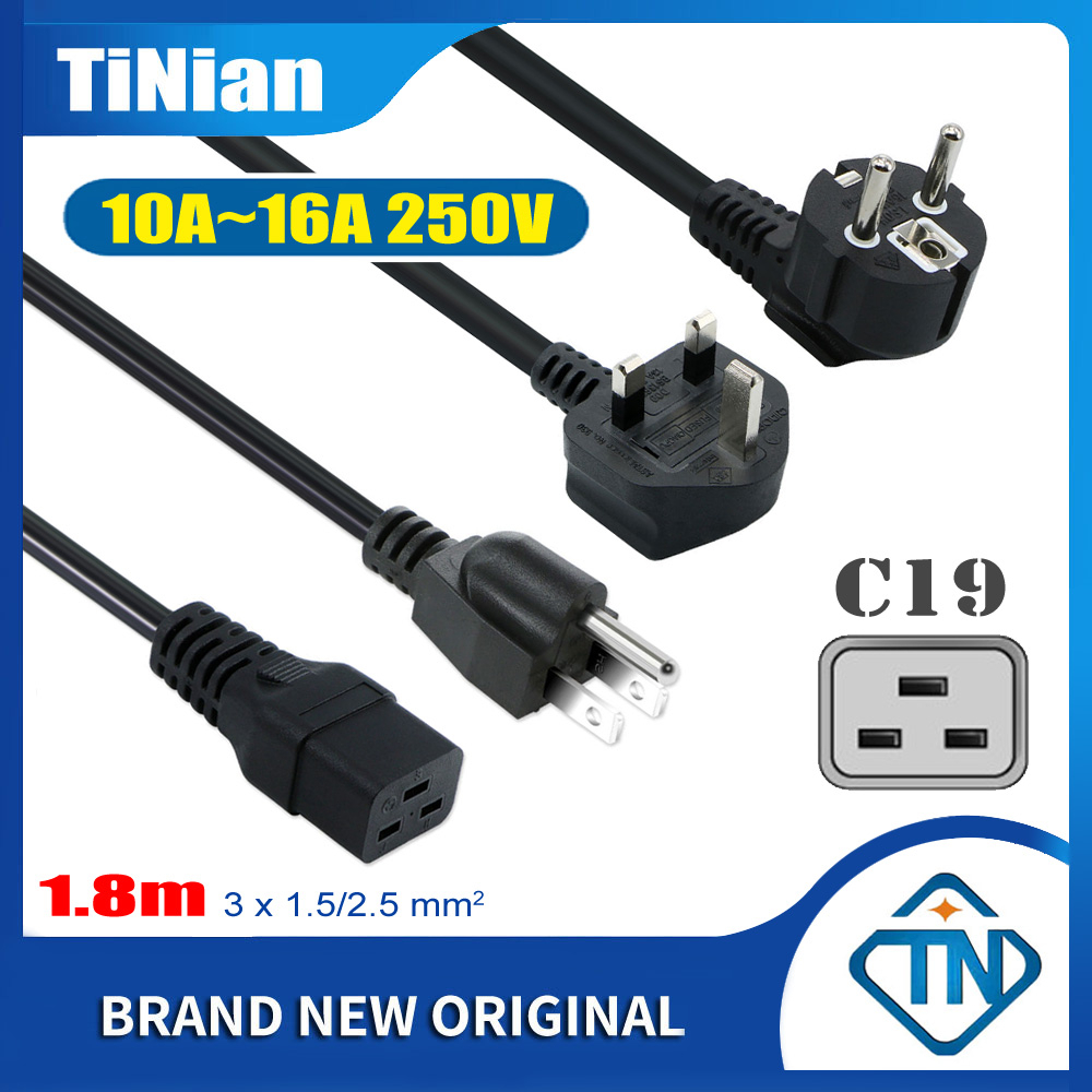 IEC 320 C19 to UK US EU Plug Extension Cord for PDU Cord UPS Power Supply Connected to C20 AC ...