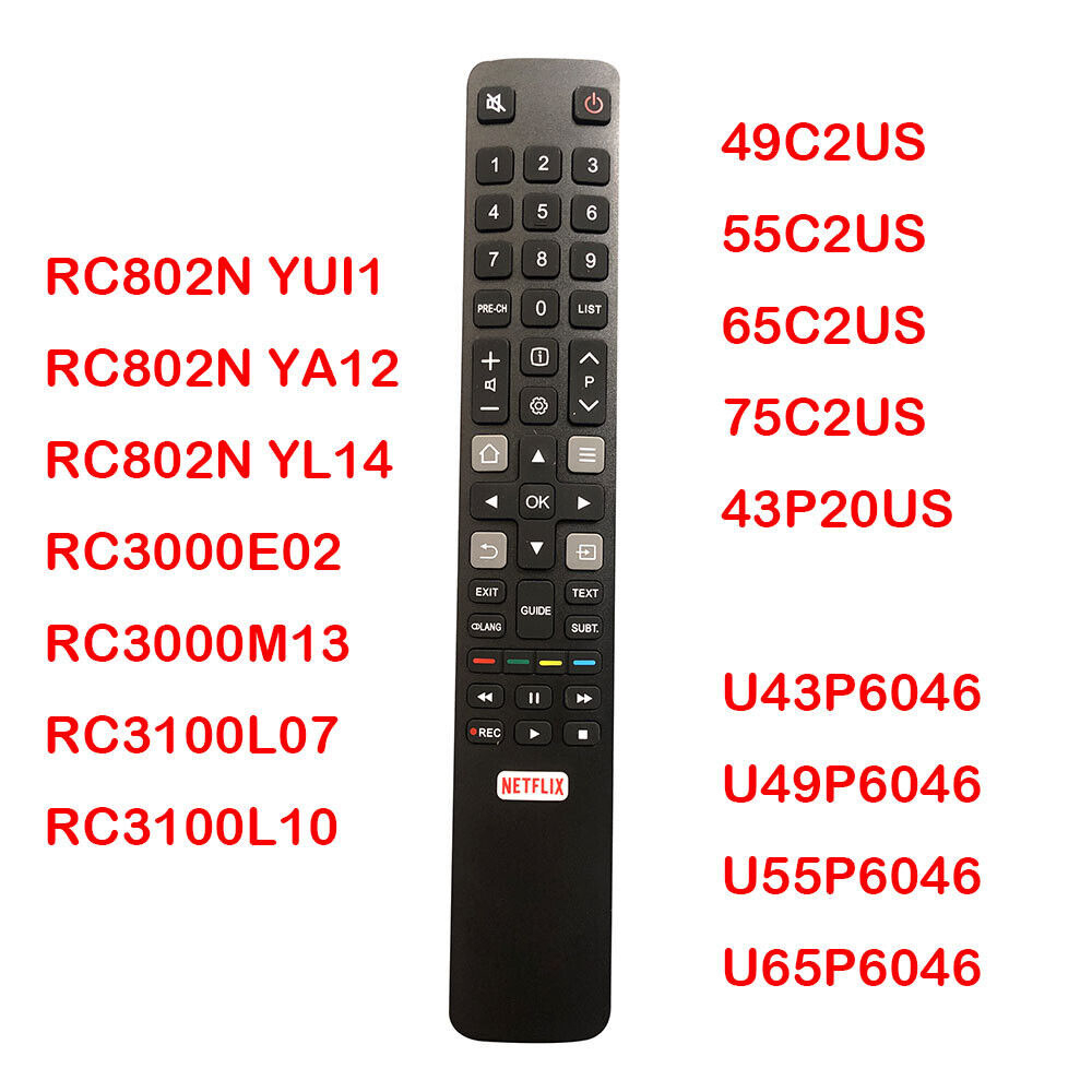 RM-L1508+ Remote For RC802N YAI2 YUI1 TCL TV THOMSON IFFALCON P20 C2 Series 32S6000S 40S6000FS ...