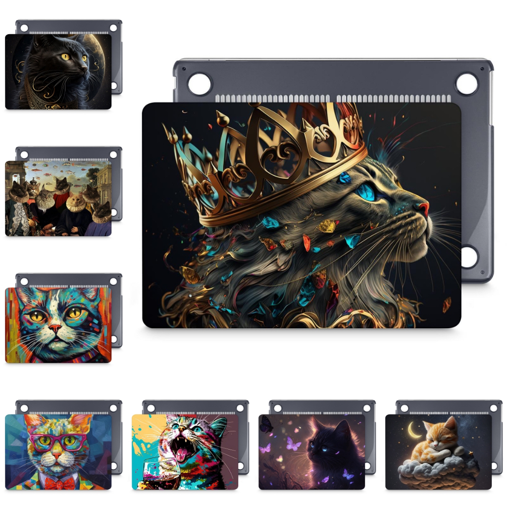 The Crown Cat Hard cut out logo case Compatible for MacBook case M4 ...
