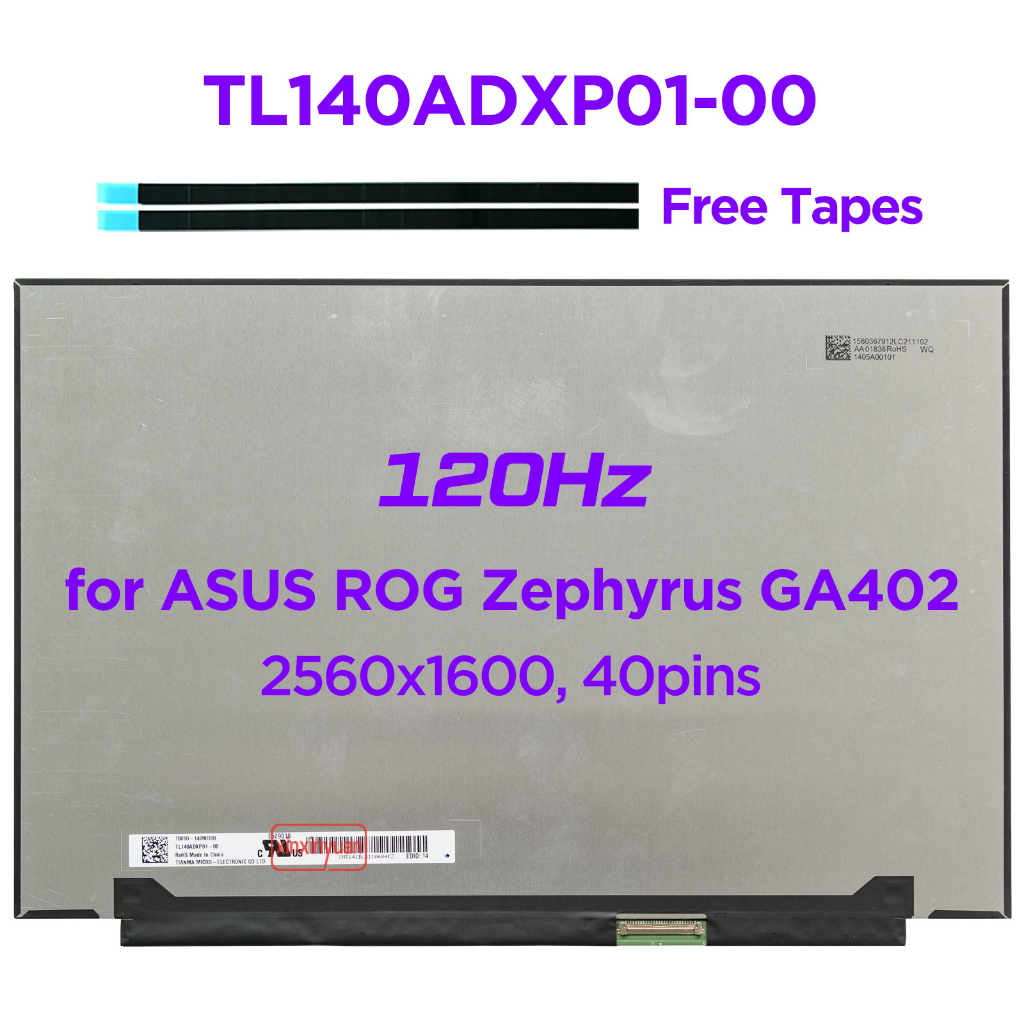14.0-inch 120Hz Laptop LCD Screen TL140ADXP01 TL140ADXP01-00 NE140QDM ...