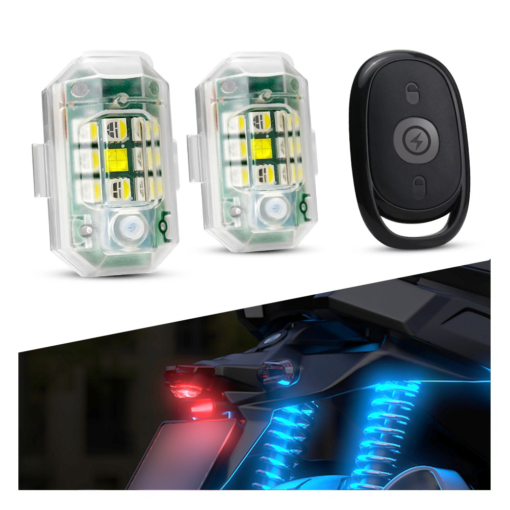Wireless Remote LED Strobe Light for Motorcycle Car Bike Scooter Anti ...