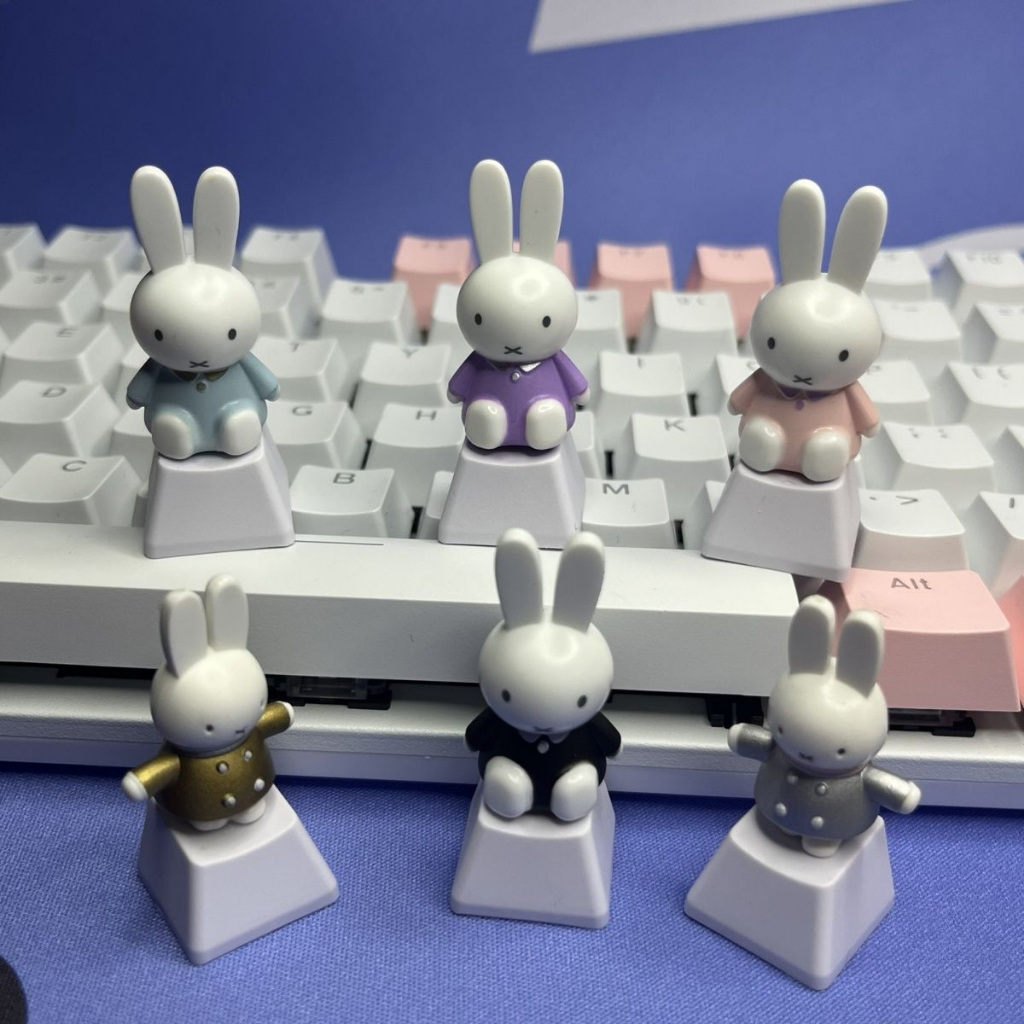Cute Cartoon Rabbit Keycap Cross Axis Mechanical Keyboard Transparent ...