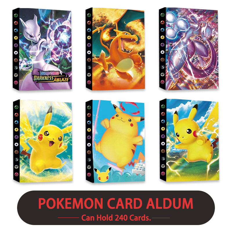 240 Pokemon Card Album Pikachu Toy Book Children Game Card Binder ...