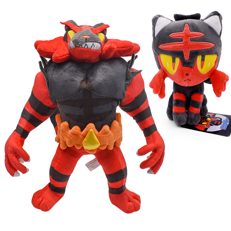 20-33cm Anime Pokemon Alola Litten Evolution Incineroar Tiger Plush ...