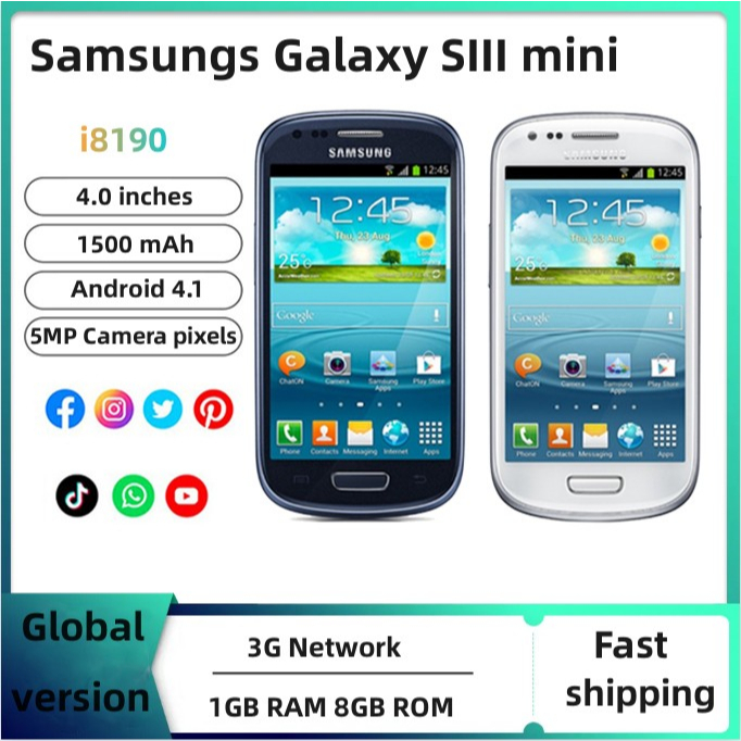 Samsungs i8190 Galaxy SIII Unlocked Mini Mobile Phone 4.0 inch 1Gb RAM ...