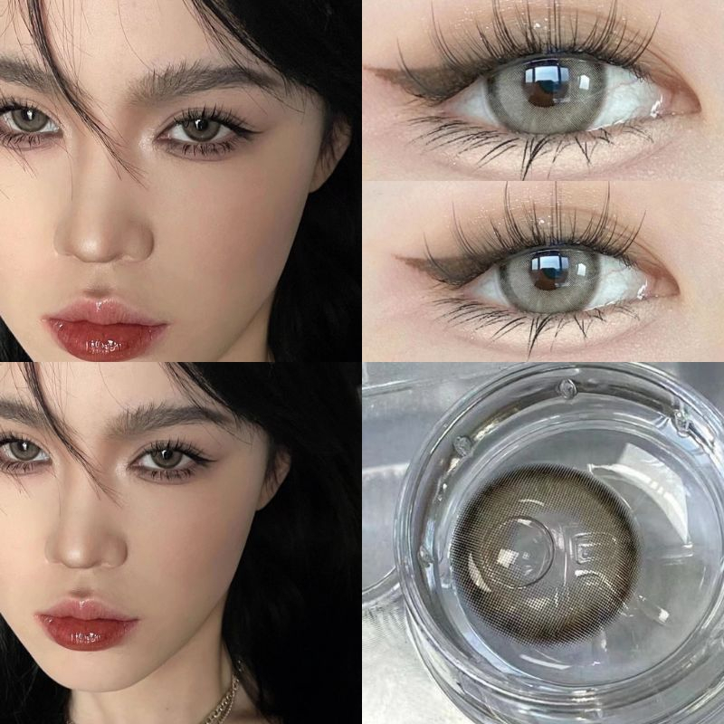 【graded Lens】UYAAI 2PCS\pair Color Contact Lenses Aoki Grey Contact ...