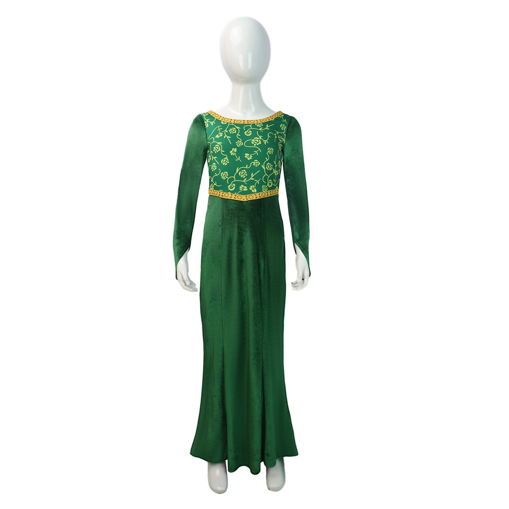 Monster Shrek Princess Fiona Cosplay Costume Princess Fiona Green Long ...